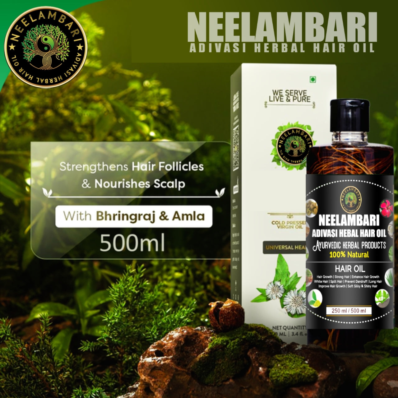 Neelambari Adivasi Herbal Hair Oil – Adivasi Neelambari Products